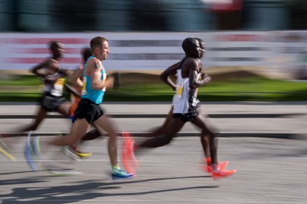 Runners During Marathon Warsaw Poland On Editorial Stock Photo - Stock ...