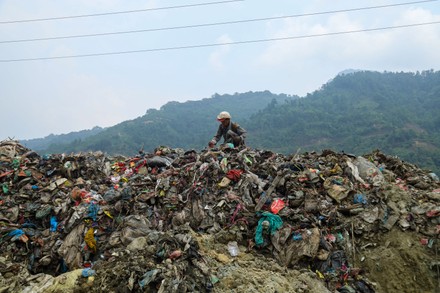 Male Worker Scrambles Through Garbages Dumped Editorial Stock Photo ...