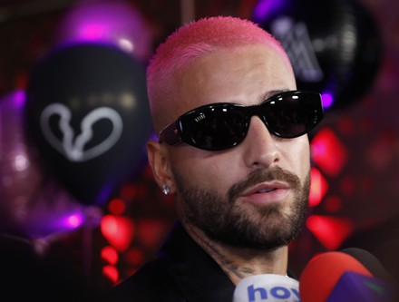 Maluma Poses On Pink Carpet During Editorial Stock Photo - Stock Image ...