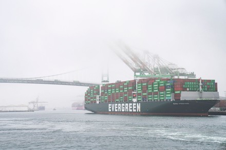 Evergreen Shipping Port Los Angeles San Editorial Stock Photo - Stock ...