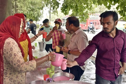Locals Distribute Sharbat Sweet Water Passing Editorial Stock Photo ...