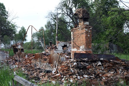 Chimney Remains Standing Among Ruins Building Editorial Stock Photo ...