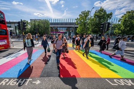 Lgbt Rainbow Pedestrian Crossing Shepherd Bush Editorial Stock Photo ...