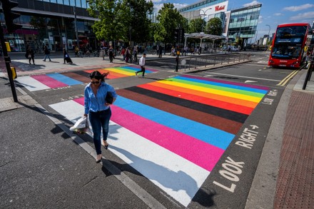Lgbt Rainbow Pedestrian Crossing Shepherd Bush Editorial Stock Photo ...