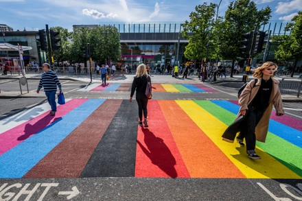 Lgbt Rainbow Pedestrian Crossing Shepherd Bush Editorial Stock Photo ...