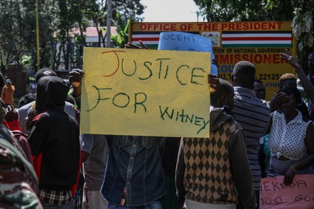 Protester Holds Placard Demanding Justice 19yearold Editorial Stock ...