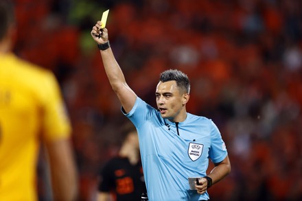 Referee Sebastian Coltescu Gives Wales Penalty Editorial Stock Photo ...
