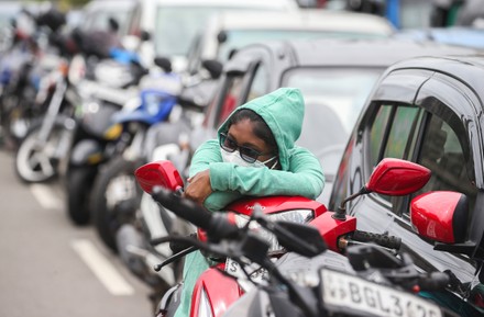 Woman Waiting Long Queue Filling Station Editorial Stock Photo - Stock ...