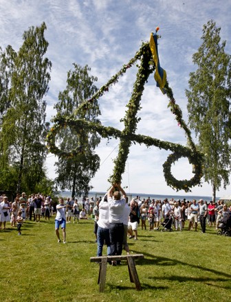 Raising Dancing Around Maypole During Midsummer Editorial Stock Photo - Stock Image | Shutterstock