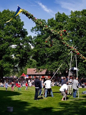 Raising Dancing Around Maypole During Midsummer Editorial Stock Photo - Stock Image | Shutterstock