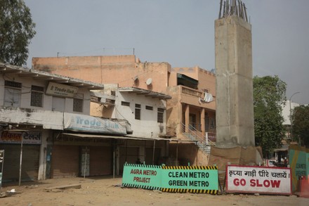 Cement Pillars Seen During Construction Agra Editorial Stock Photo ...