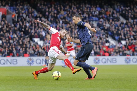 Zlatan Ibrahimovic Psg Dribbled Antoine Devaux Editorial Stock Photo ...