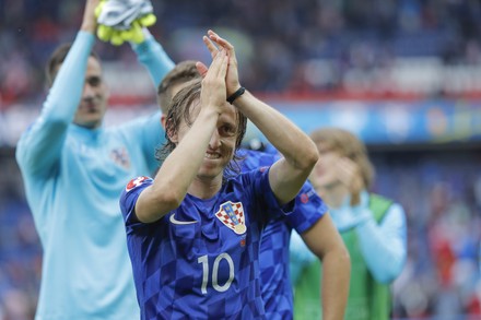 Luka Modric Cro Celebrated Victory Greated Editorial Stock Photo ...