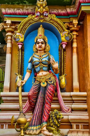 Statue Female Guardian Deity Atop Lion Editorial Stock Photo - Stock ...