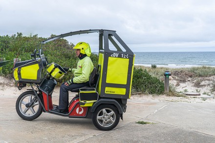 Postman Delivering Post Three Wheeled Electric Editorial Stock Photo ...