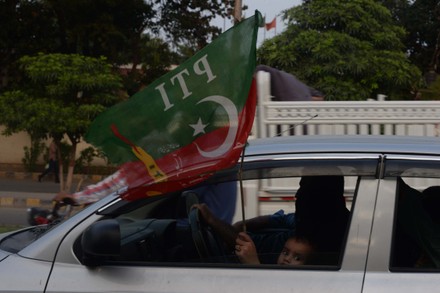 Large Number Supporters Tehreekeinsaf Pti On Editorial Stock Photo ...