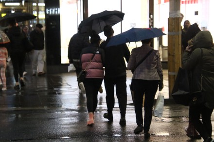 People Brave Rainy Windy Conditions Editorial Stock Photo - Stock Image ...