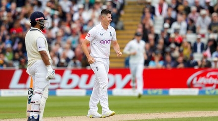 Englands Matthew Potts Celebrates After Dismissing Editorial Stock ...