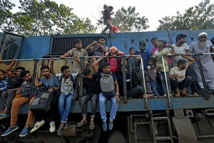 People Cling Train Carriages They Head Editorial Stock Photo - Stock ...