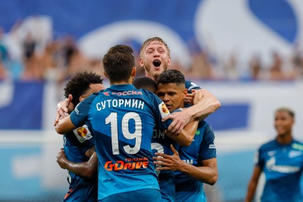 Zenit Players Celebrate Goal During Olimpbet Editorial Stock Photo ...