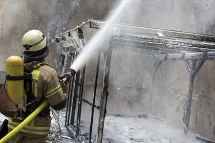Berlin Fire Brigade During Firefighting After Editorial Stock Photo ...