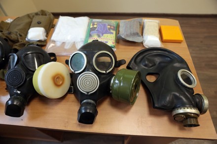 Gas Masks On Display Civilians During Editorial Stock Photo - Stock ...