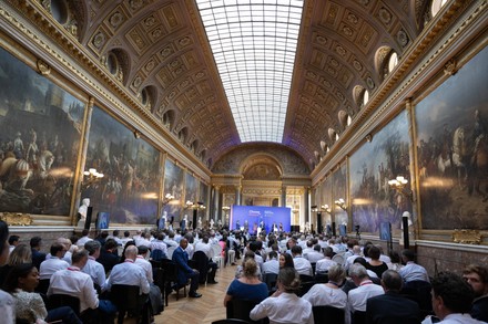 Macron during the 5th Choose France Summit, Versailles - 11 Jul 2022 ...