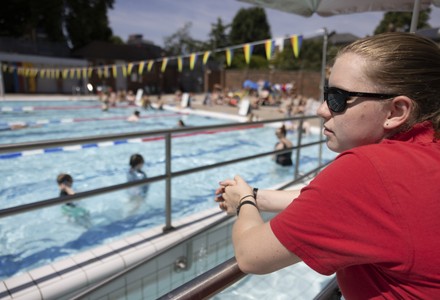 Lifeguard On Duty Keeps Eye On Editorial Stock Photo - Stock Image ...