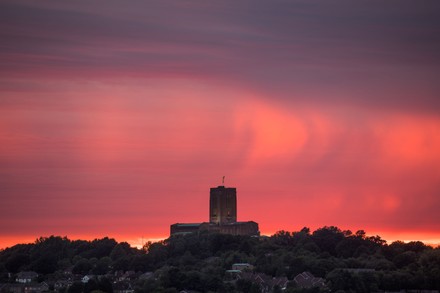 Sunset Over Guildford Cathedral Surrey Editorial Stock Photo - Stock ...