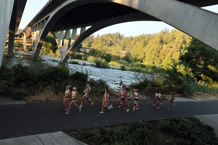 Athletes Compete Along Willamette River During Editorial Stock Photo ...
