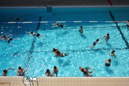 Visitors Cool Off Enjoying Outdoor Pool Editorial Stock Photo - Stock ...
