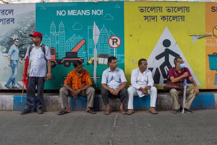 People Seen Sitting On Footpath Front Editorial Stock Photo - Stock ...