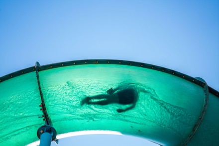Swimmers Sliding Down Waterslide Coastal Suburb Editorial Stock Photo ...