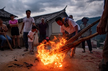Villagers Attend Celebration Torch Festival Taiping Editorial Stock ...