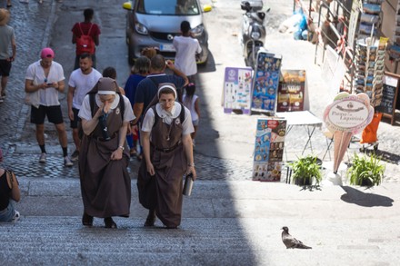 Some Sisters Rome Near Colonna Traiana Editorial Stock Photo - Stock ...