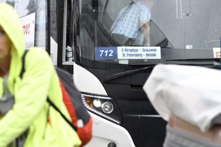 Passengers Getting Off Bus Saint Petersburg Editorial Stock Photo ...