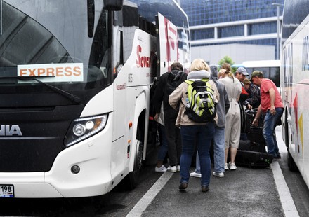 Passengers Getting Off Bus Saint Petersburg Editorial Stock Photo ...
