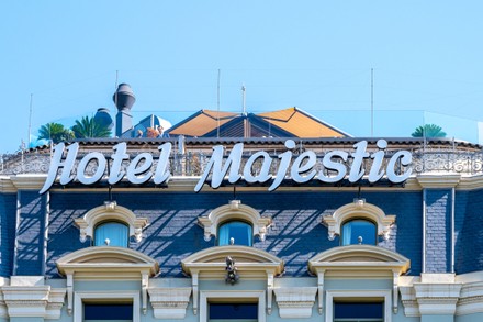 Hotel Majestic Logo Sign On Top Editorial Stock Photo - Stock Image ...