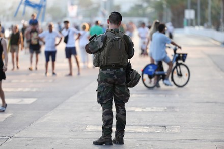 Army Sentry Patrol On Promenade Des Editorial Stock Photo - Stock Image ...