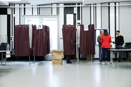 Illustration Voting Booths Several Voters Queuing Editorial Stock Photo ...