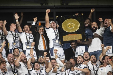 Team Montpellier Celebrate Victory Trophy During Editorial Stock Photo ...