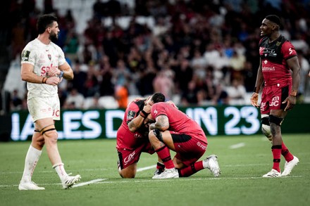 Lyon Team Celebrate Victory During Rugby Editorial Stock Photo - Stock ...