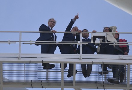 French President Emmanuel Macron Leaves Muma Editorial Stock Photo ...