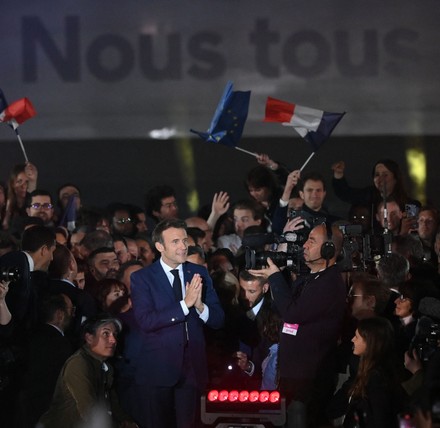 Emmanuel Macron Arriving Gathering Celebrate His Editorial Stock Photo ...