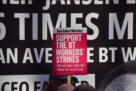 Protester Holds Placard Support Strikes During Editorial Stock Photo ...