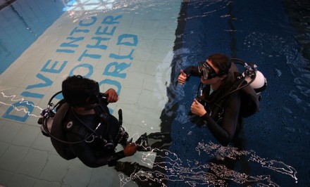 Divers Prepare Diving Session Worlds Deepest Editorial Stock Photo ...