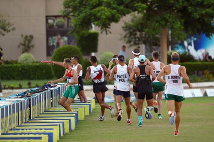 Athletes Compete Laser Run During Mens Editorial Stock Photo - Stock ...