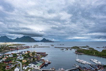Panoramic View On Ballstad Fishing Village Editorial Stock Photo ...