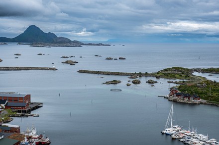 Panoramic View On Ballstad Fishing Village Editorial Stock Photo ...