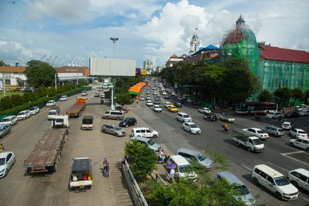 Cars Run On Street Yangon Myanmar Editorial Stock Photo - Stock Image ...